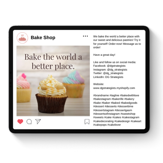 Social Media Posts and Templates for Bake Shop – DG Strategists