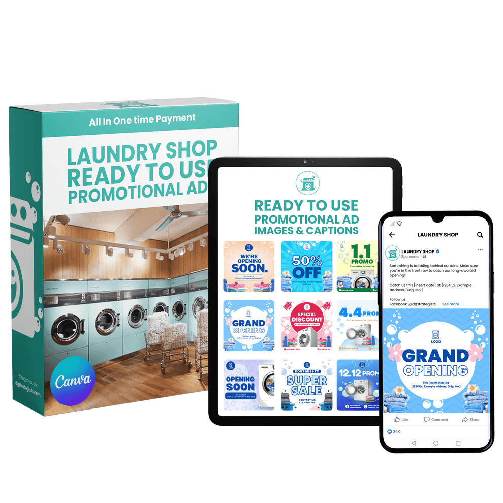Social Media Sponsored Ads Content for Laundry Shop – DG Strategists